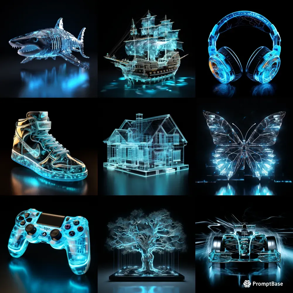 Neon Computer Graphics Style Images Midjourney Prompt | PromptBase