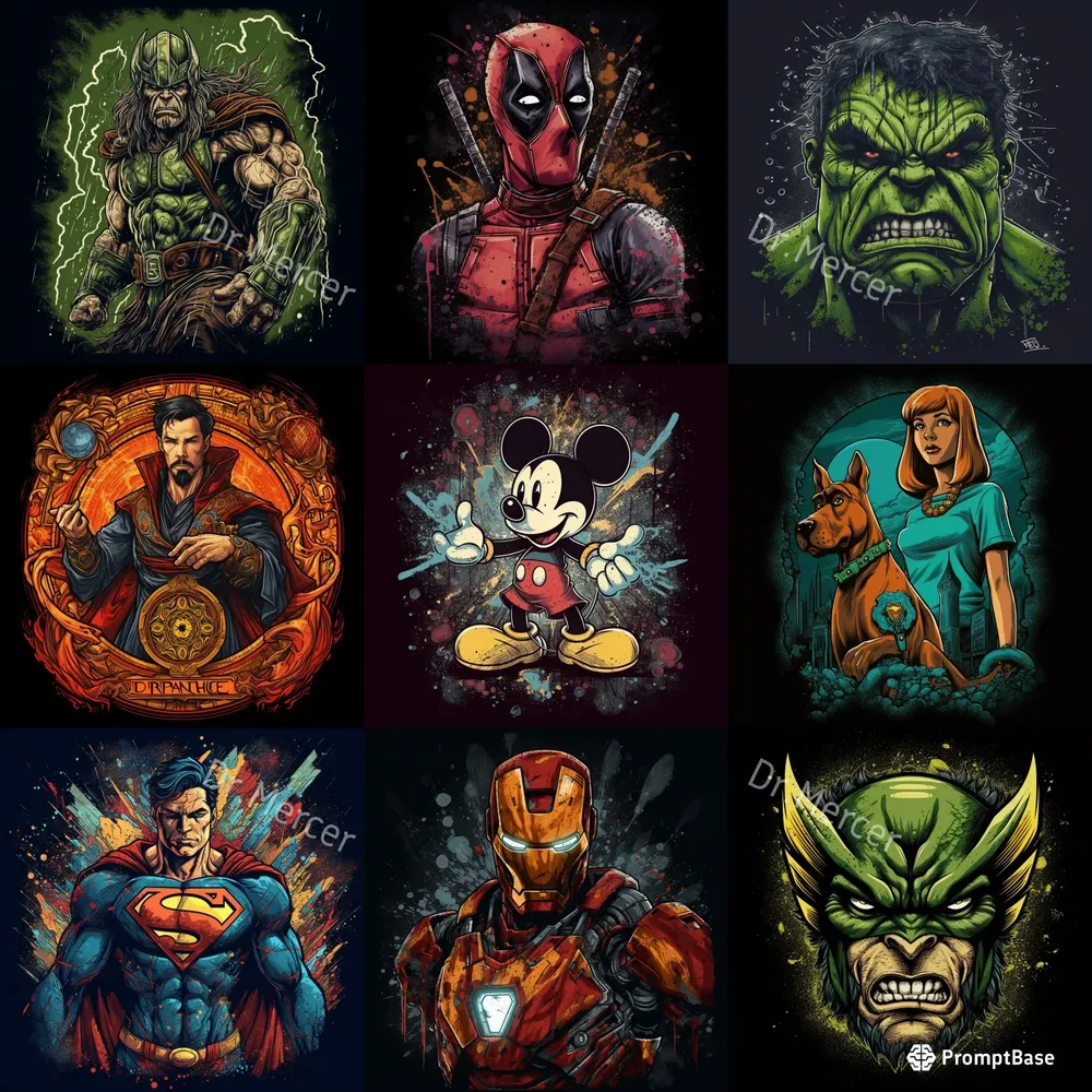 Superhero Graffiti Designs Midjourney Prompt Promptbase