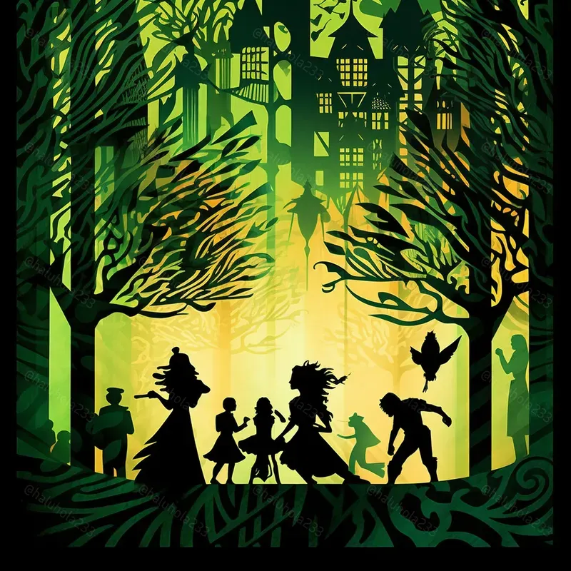 Storytelling Silhouette Illustrations Midjourney Prompt | PromptBase