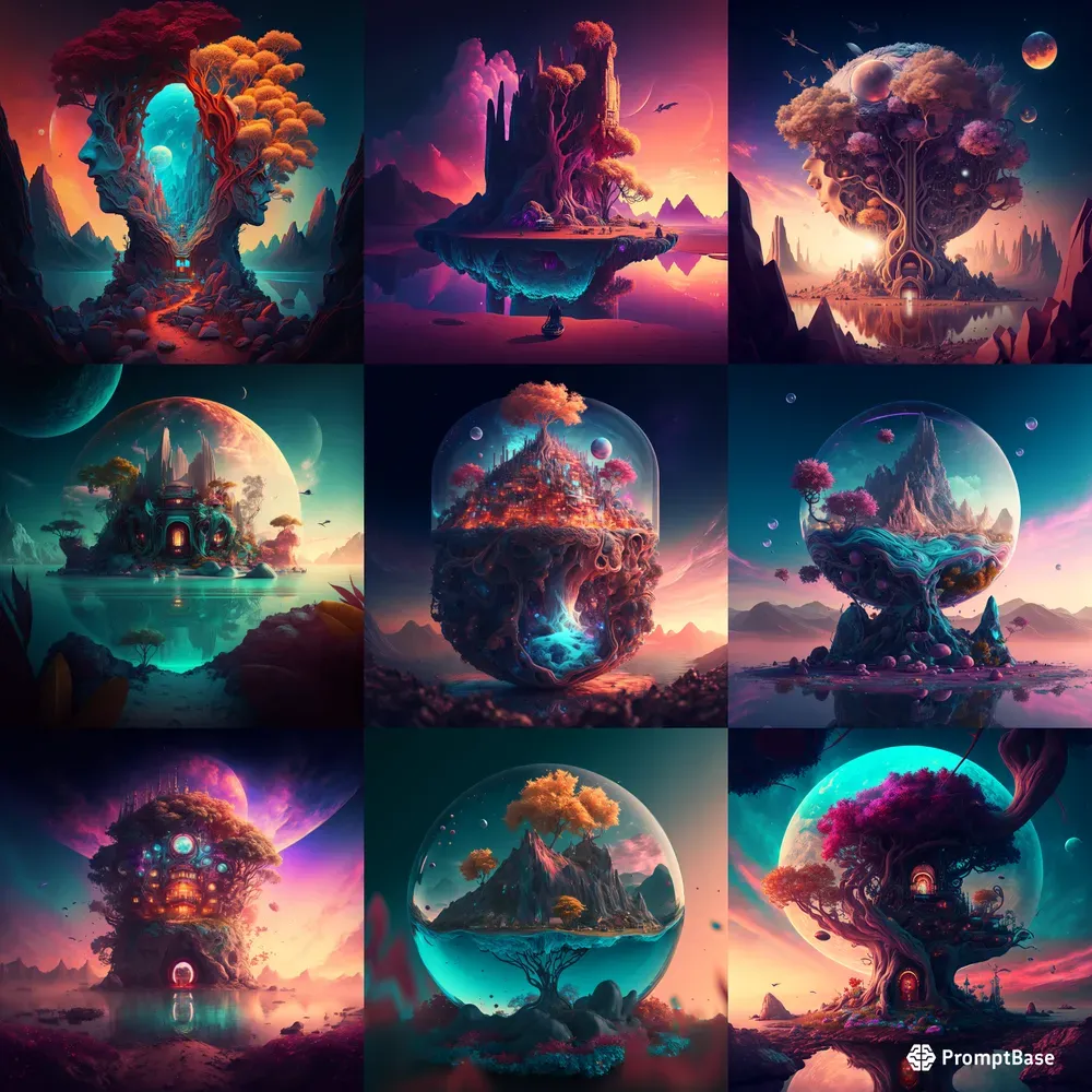 Fantasy Worlds Illustrations Midjourney Prompt | PromptBase