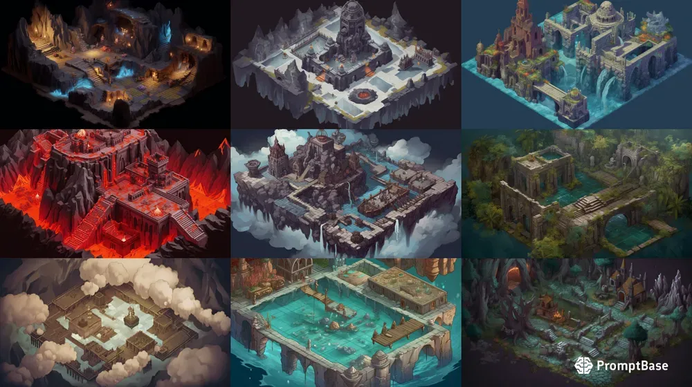 Fantasy Battlemap Environments Midjourney Prompt | PromptBase