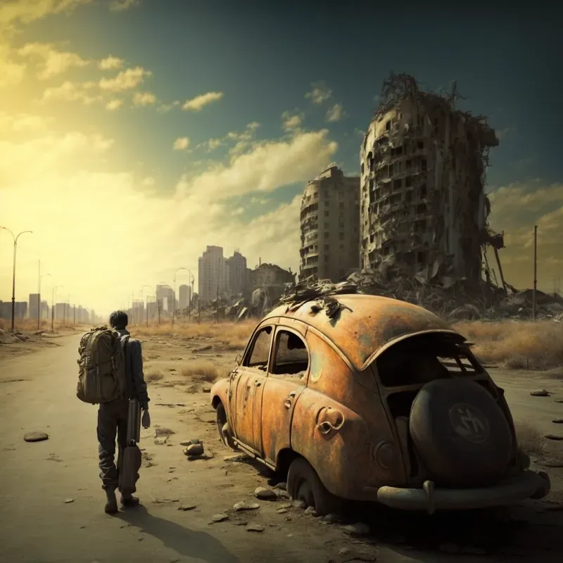 Fallout Theme Illustrations Midjourney Prompt | PromptBase