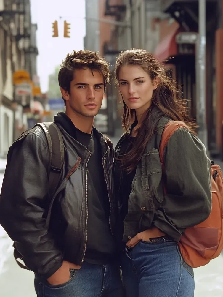 Early 2000s City Couple Portraits Midjourney Prompt | PromptBase