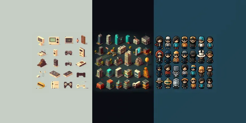 Grid Aligned Sprite Sheets - Game Assets Midjourney Prompt | PromptBase