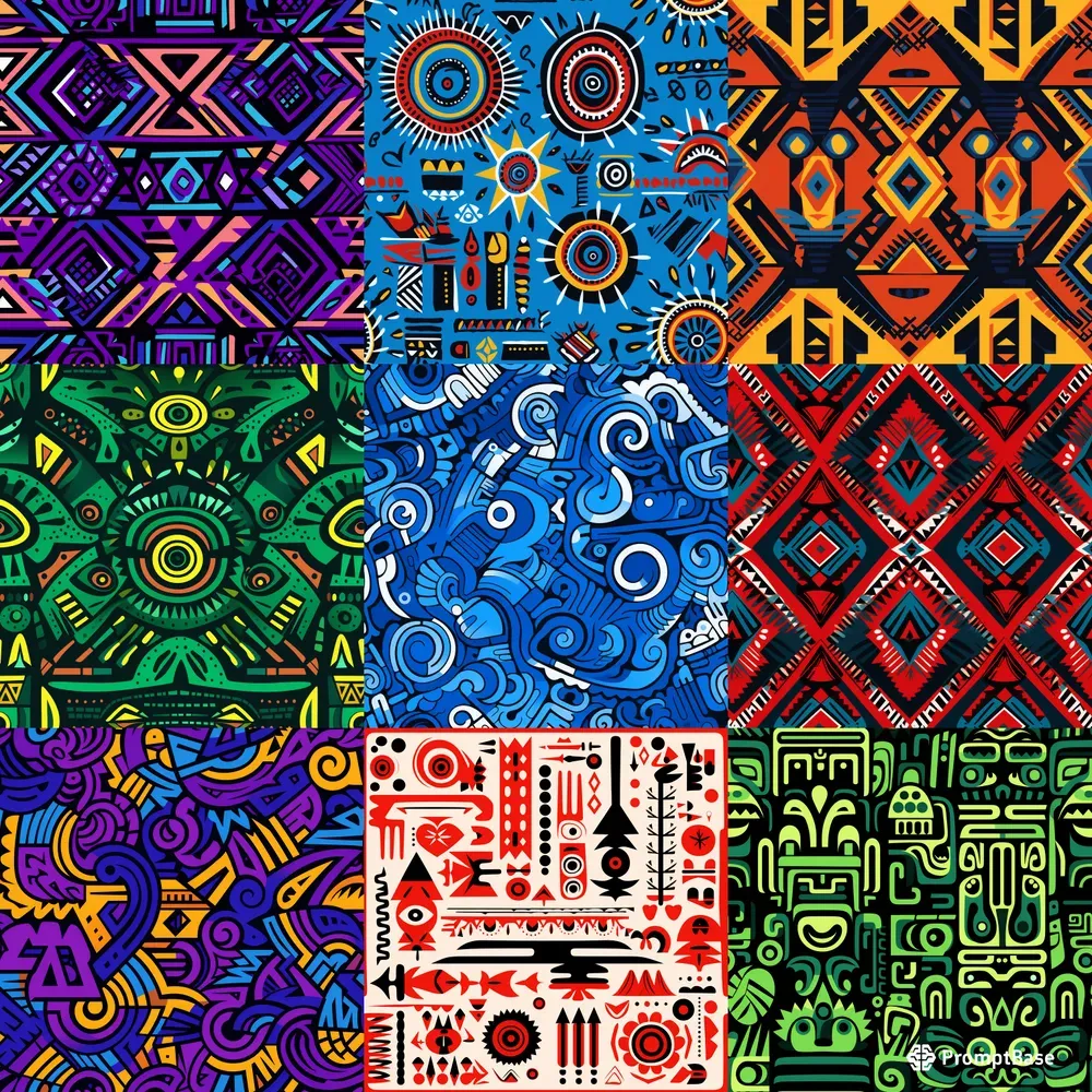 Tribal Seamless Pattern Tiles Midjourney Prompt | PromptBase