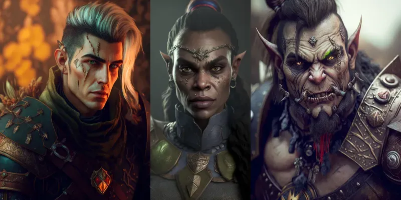 DnD Character Portrait Design Midjourney Prompt | PromptBase