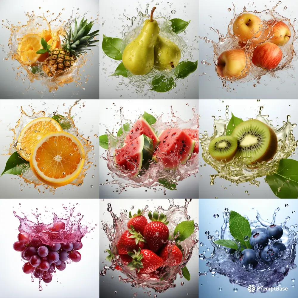 Vivid Fruit Advertisements In 8k Midjourney Prompt | PromptBase