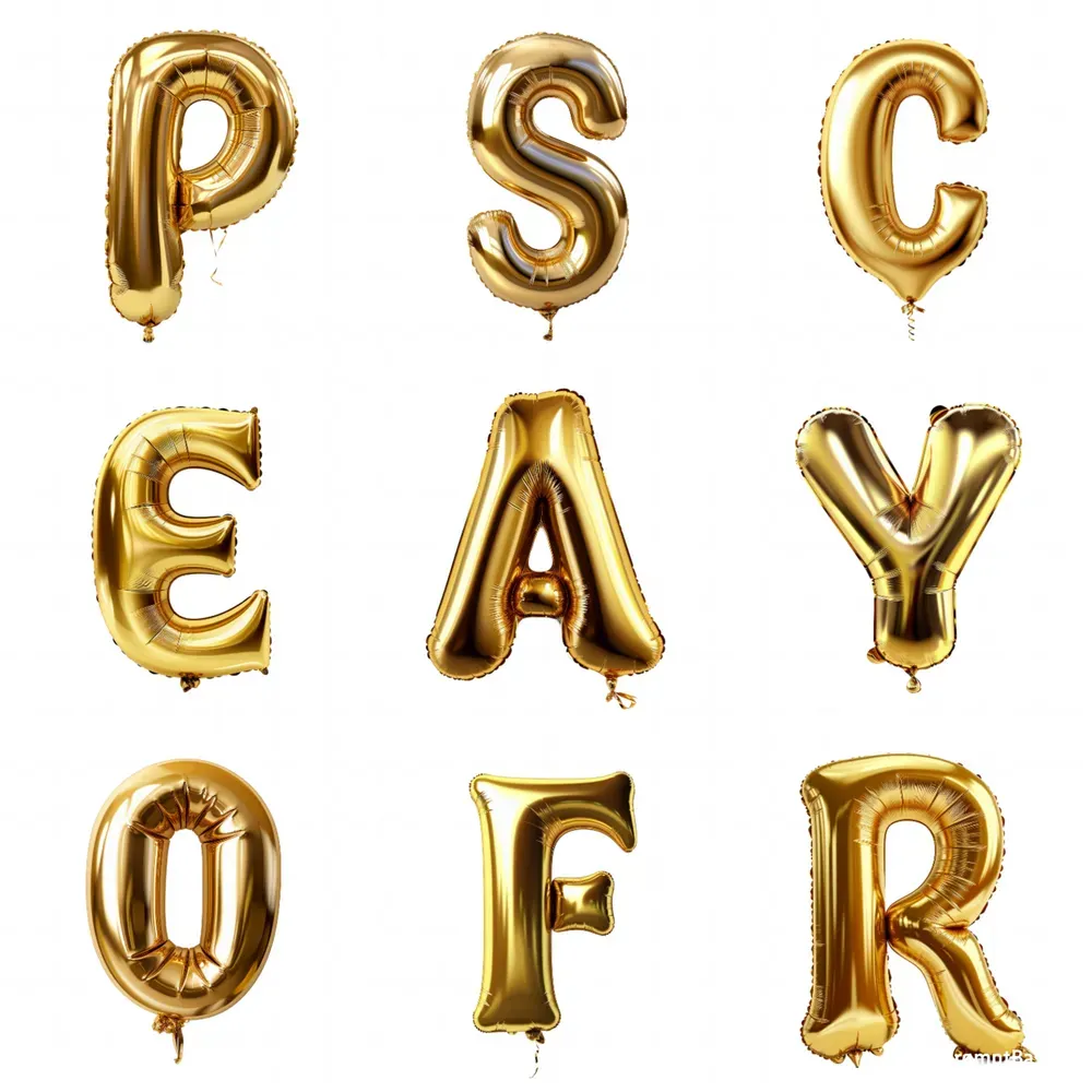 Gold Balloon Letters Midjourney Prompt | PromptBase