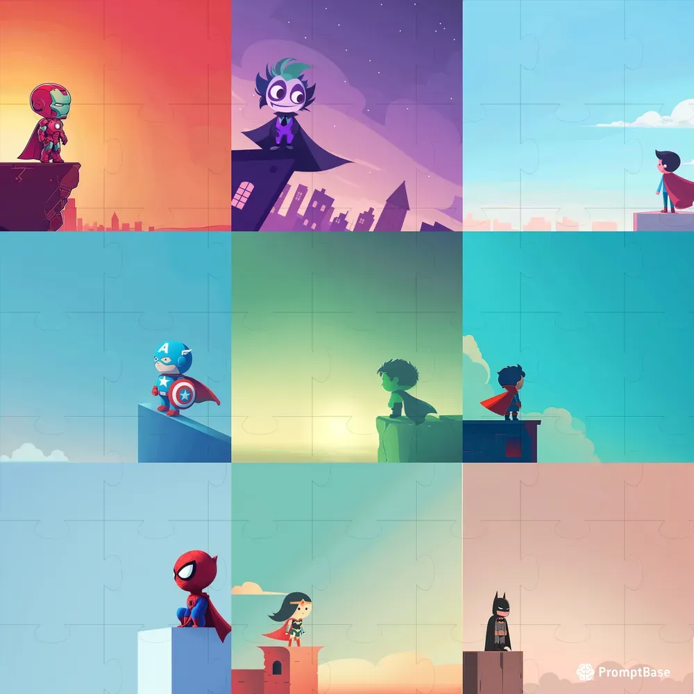 Superhero Theme Ppt Backgrounds Midjourney Prompt | PromptBase