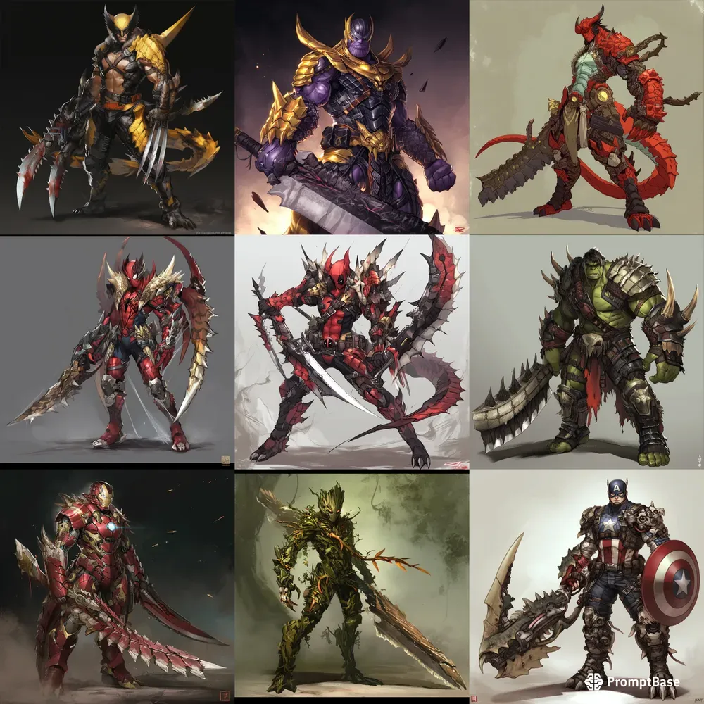 Marvel Monster Hunter Concept Art Midjourney Prompt | PromptBase