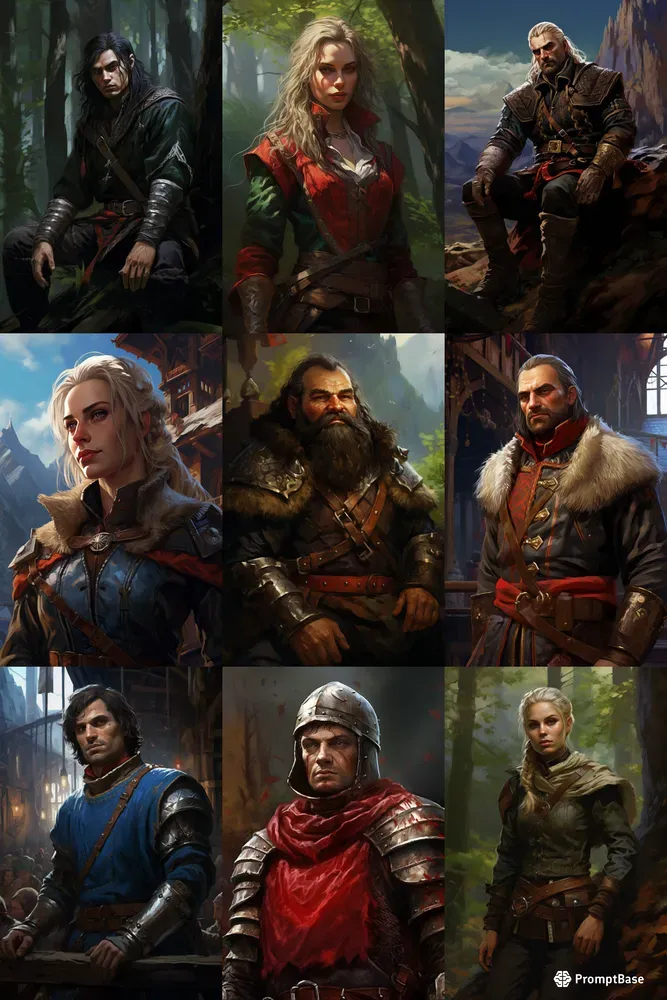 Gwent Style Portraits For RPGs Midjourney Prompt | PromptBase