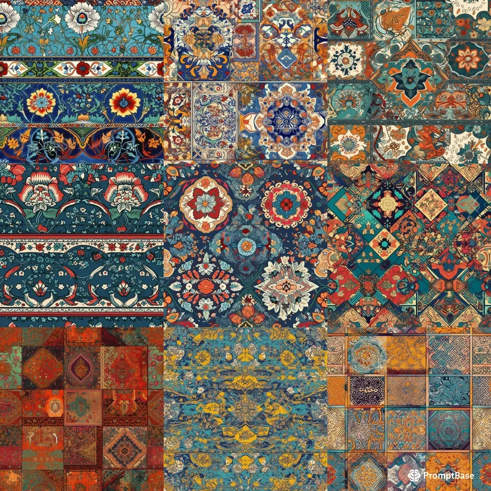 Turkish Repeat Patterns Midjourney Prompt | PromptBase