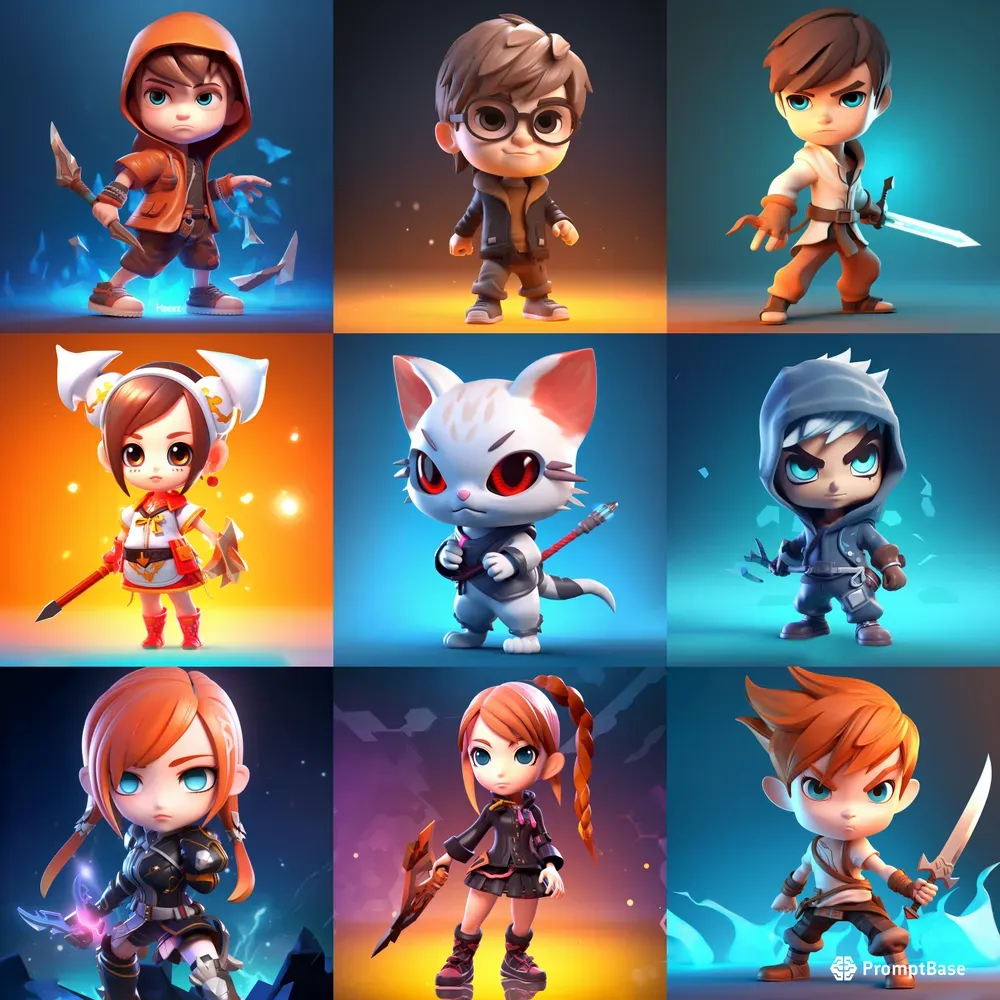 Mobile Game Characters Midjourney Prompt | PromptBase