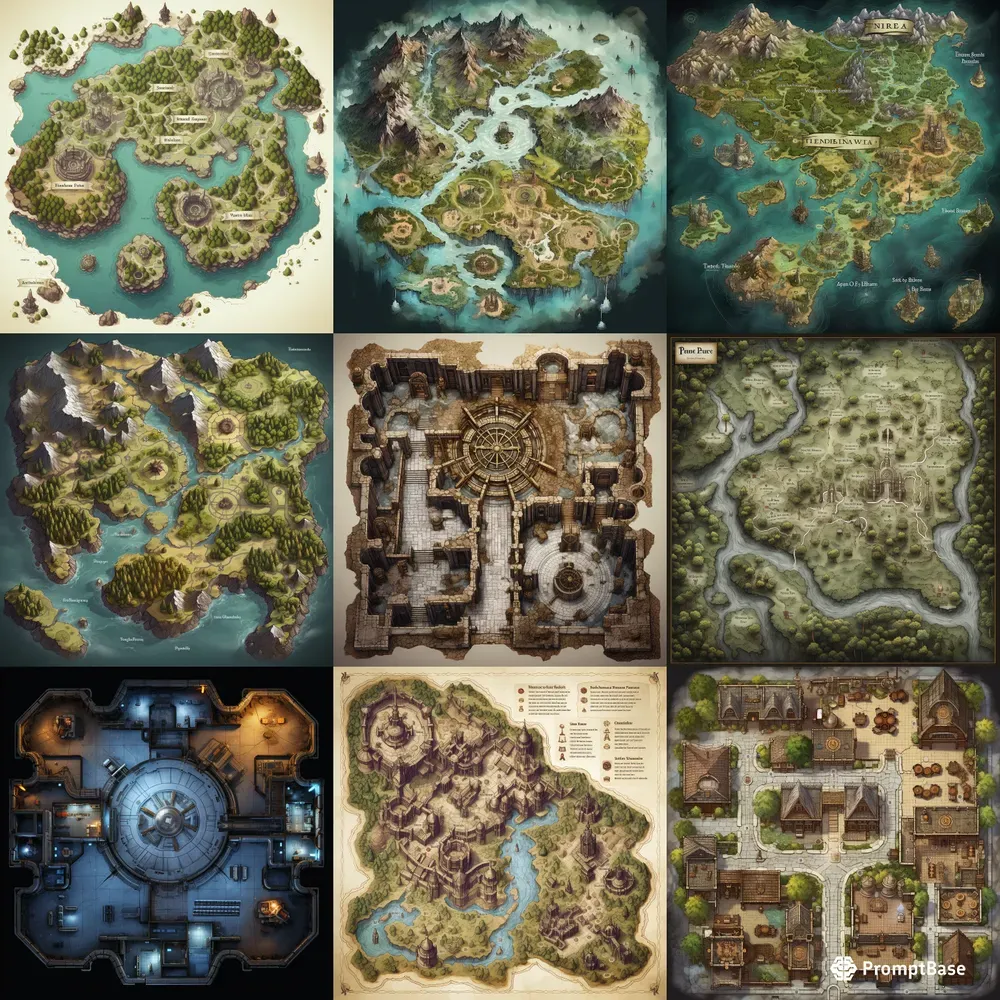 RPG Maps Designs Midjourney Prompt | PromptBase