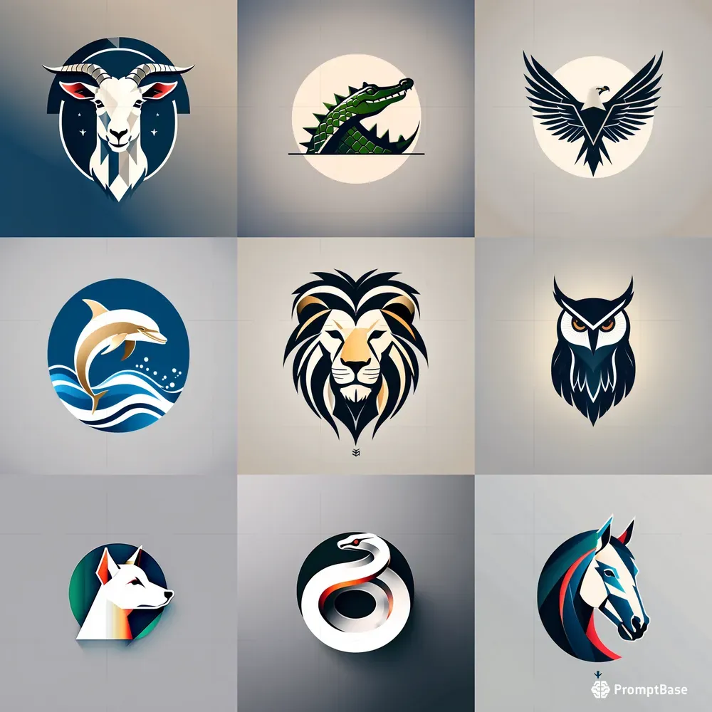 Minimalist Animal Logos Midjourney Prompt | PromptBase