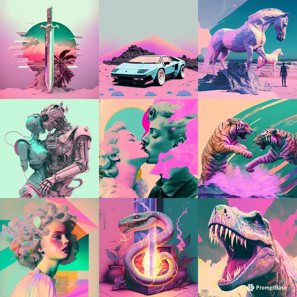 Vaporwave Album Covers Midjourney Prompt | PromptBase