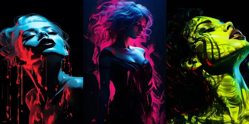 Popcore Mysterious Synthwave Women Midjourney Prompt | PromptBase