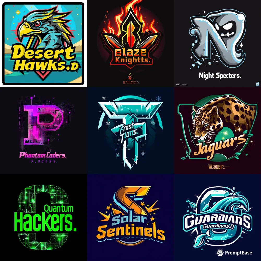 Dynamic Gaming Team Logos Midjourney Prompt | PromptBase