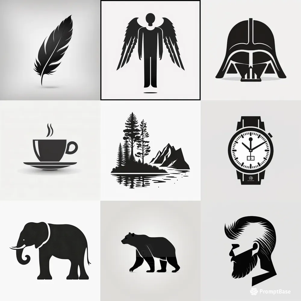 Minimalist Pictogram Icons And Symbols Midjourney Prompt | PromptBase