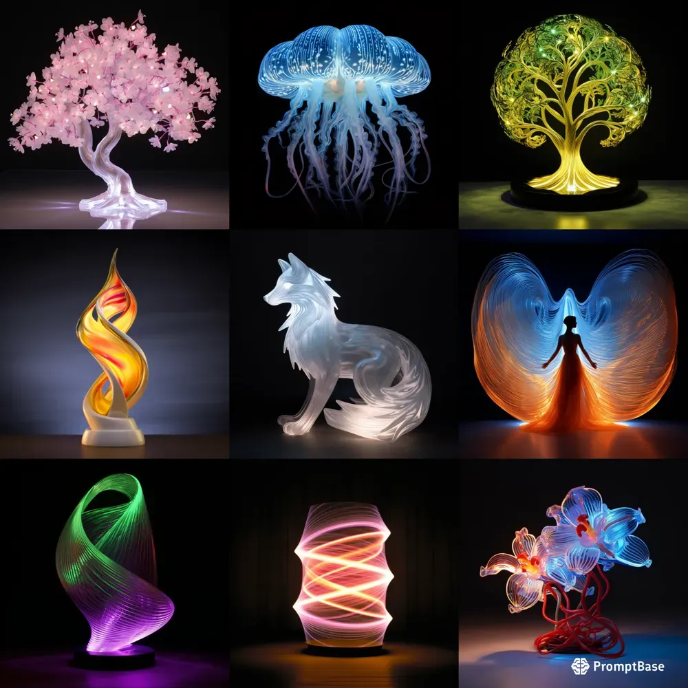 Immersive Light Sculptures Midjourney Prompt | PromptBase