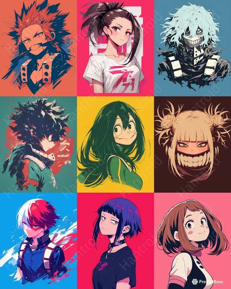 My Hero Academia Character Portrait Tees Midjourney Prompt | PromptBase