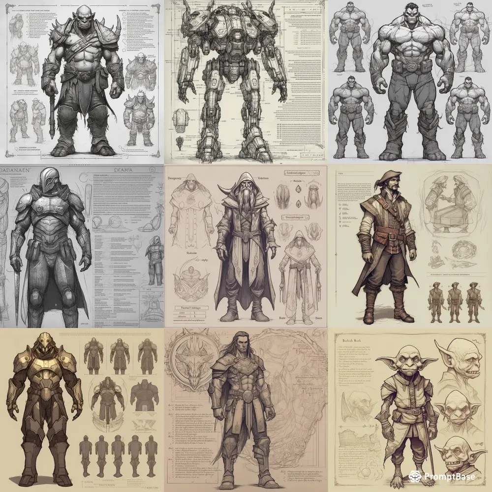 Body Reference Sheets Midjourney Prompt | PromptBase