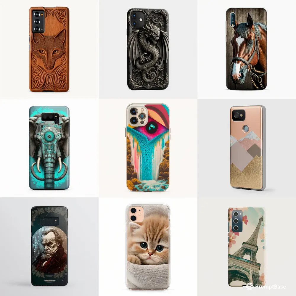 Artistic Cell Phone Case Designs Midjourney Prompt | PromptBase