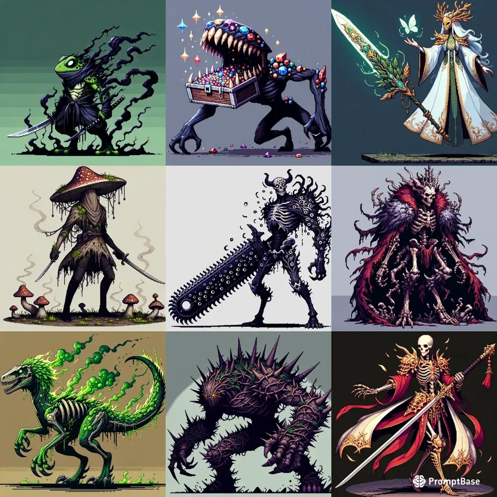 Detailed Jrpg Style Pixel Art Enemies DALL·E Prompt | PromptBase