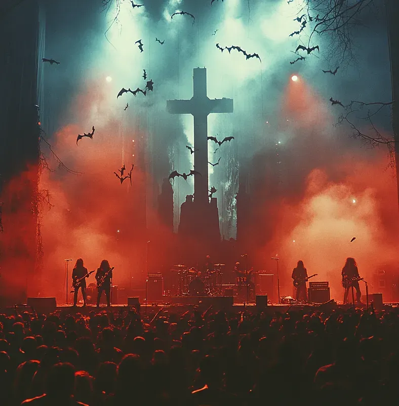 Concert Scenes With Stage Designs Midjourney Prompt | PromptBase