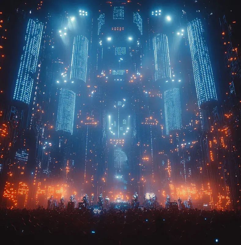 Concert Scenes With Stage Designs Midjourney Prompt | PromptBase