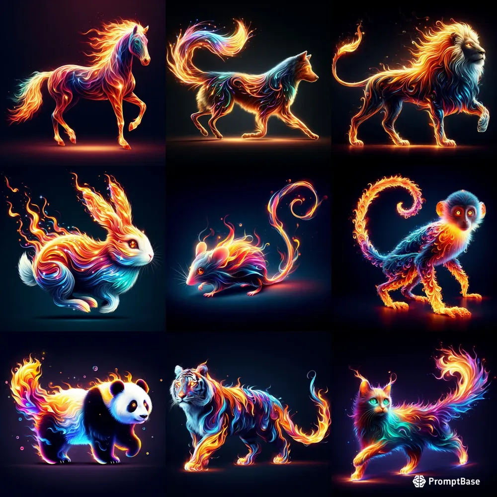 Animals On Fire DALL·E Prompt | PromptBase