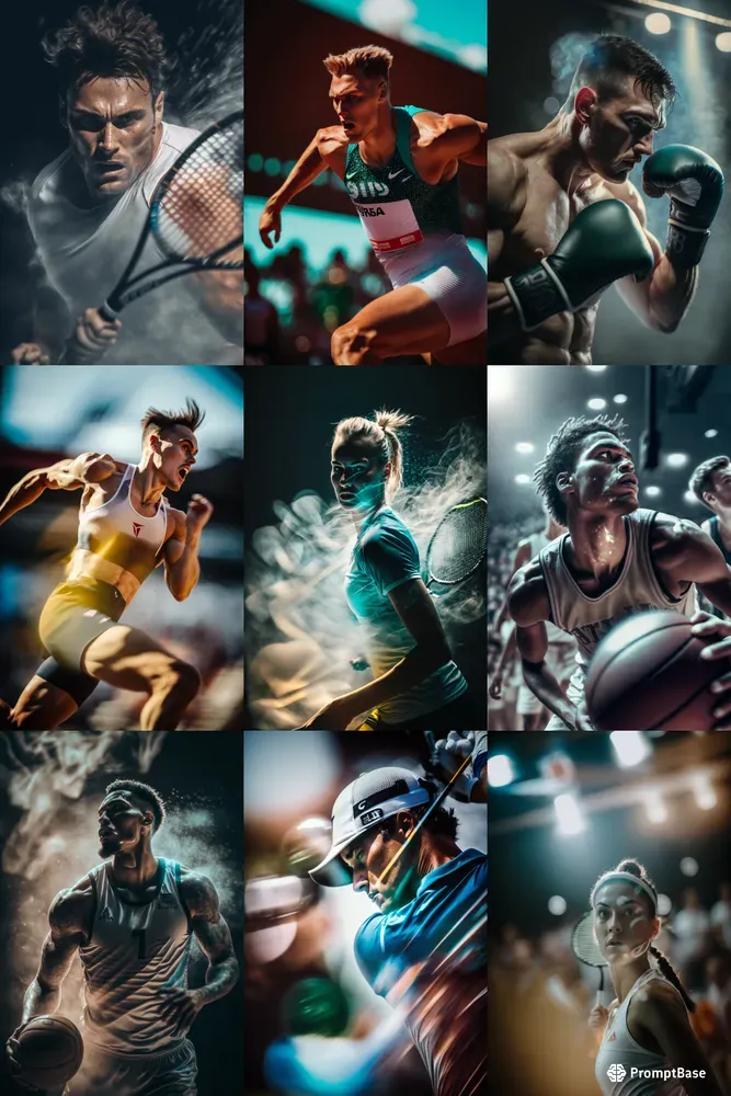 Portraits Of Sports People In Focus Midjourney Prompt | PromptBase