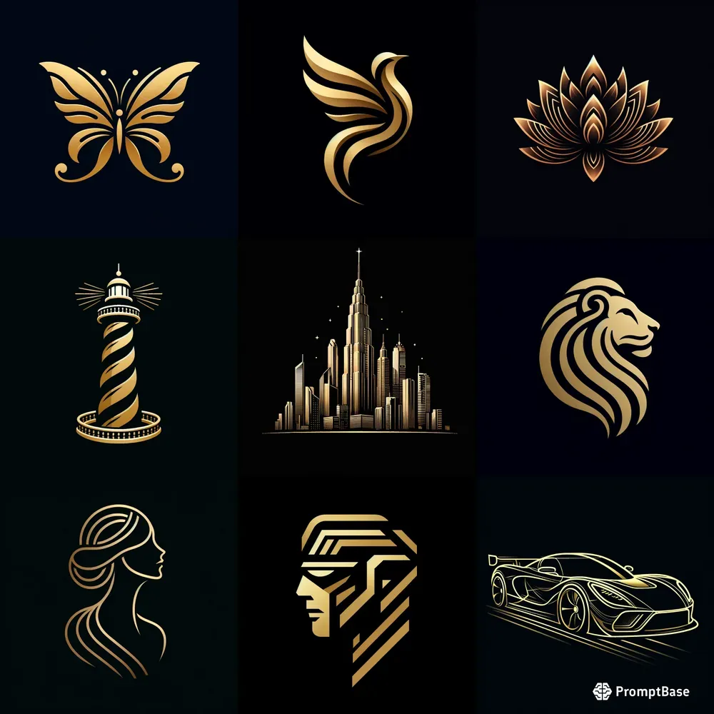 Super Golden Logos DALL·E Prompt | PromptBase