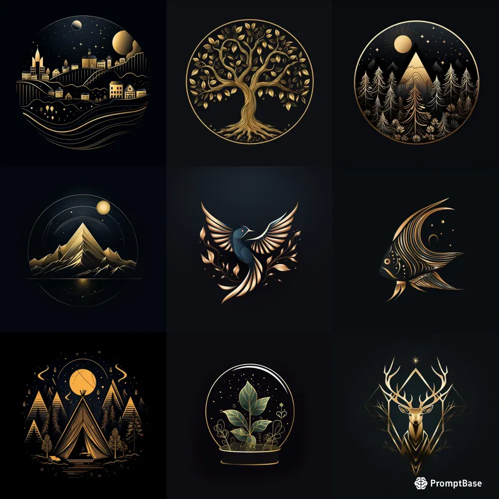 Magical Logo Sets Midjourney Prompt | PromptBase