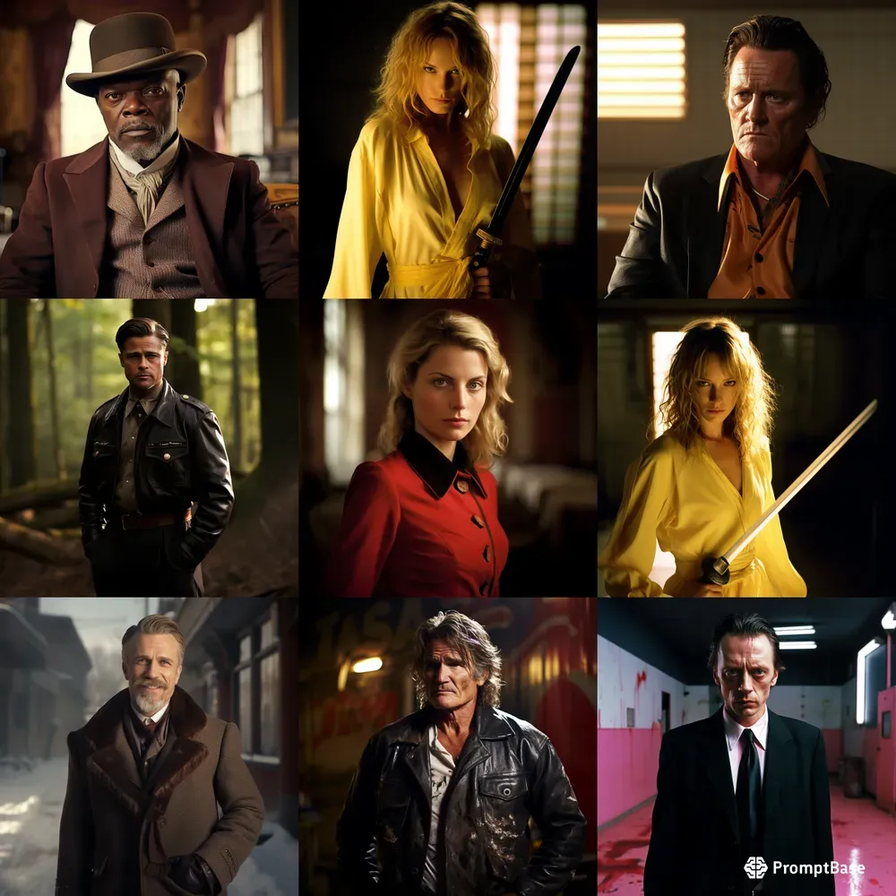 Characters From Quentin Tarantinos Films Midjourney Prompt | PromptBase