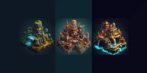 Isometric Game Assets Midjourney Prompt | PromptBase