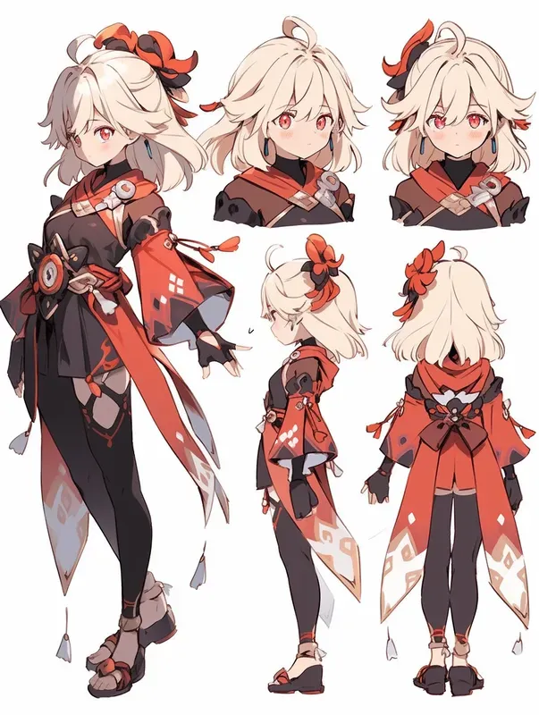 Anime Character Design Reference Sheets Midjourney Prompt | PromptBase