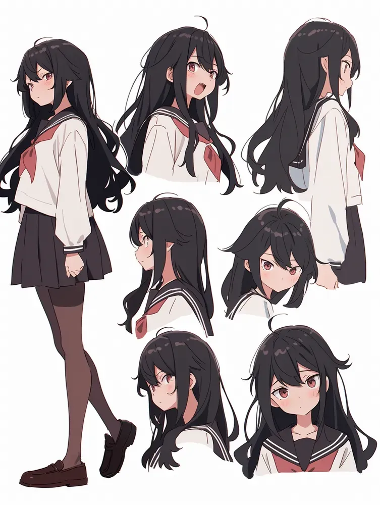 Anime Character Design Reference Sheets Midjourney Prompt Promptbase