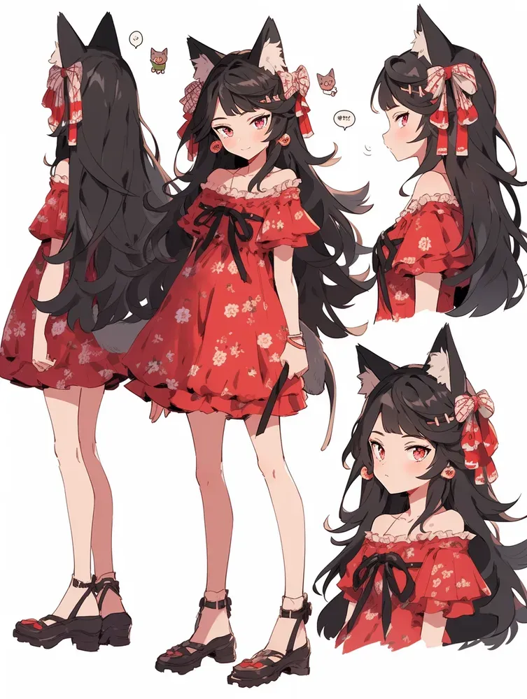 Anime Character Design Reference Sheets Midjourney Prompt | PromptBase