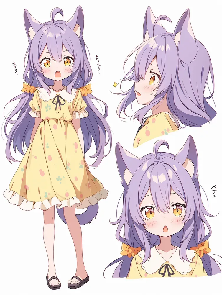 Anime Character Design Reference Sheets Midjourney Prompt | PromptBase