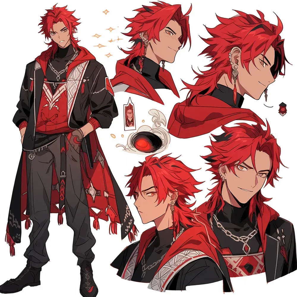 Anime Character Design Reference Sheets Midjourney Prompt | PromptBase