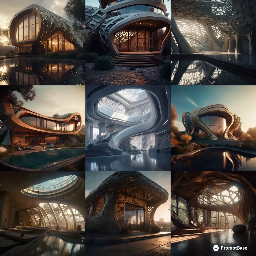 Fluid Form Architectures Midjourney Prompt | PromptBase