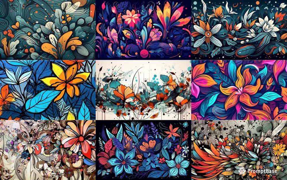 Graffiti Doodles Flowers Paintings Midjourney Prompt | PromptBase