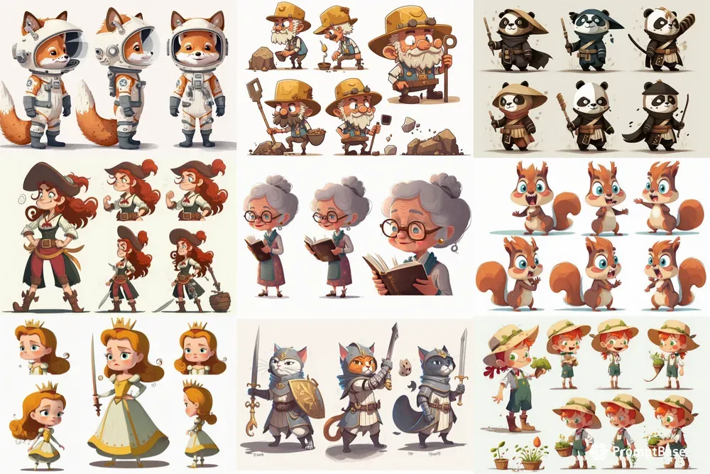 Cute Character Concepts For Children Books Midjourney Prompt | PromptBase