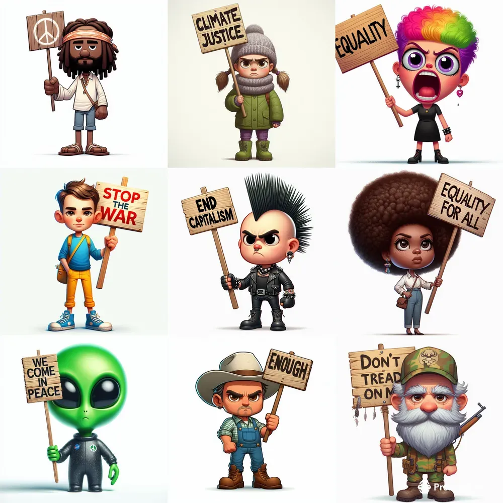 Protesters With Shield DALL·E Prompt | PromptBase