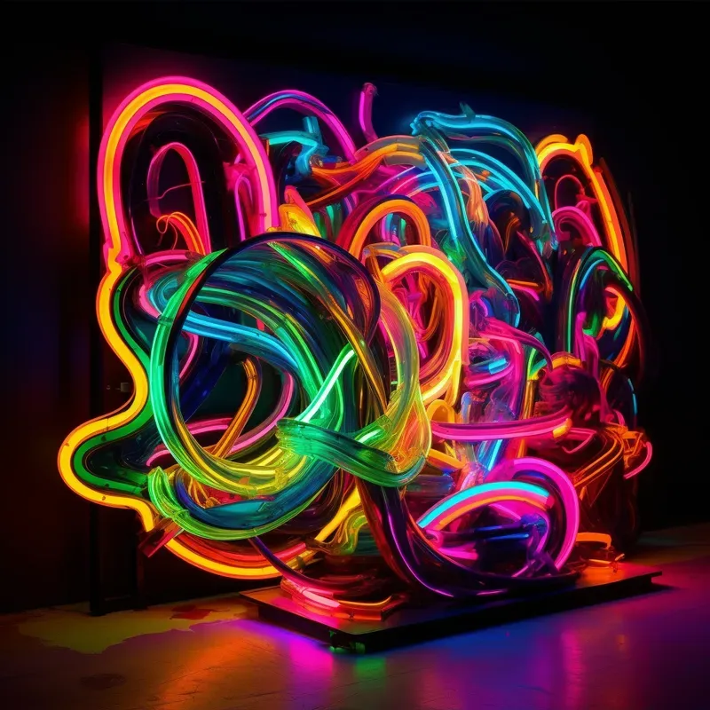 Glowing Neon Art Artworks Midjourney Prompt | PromptBase