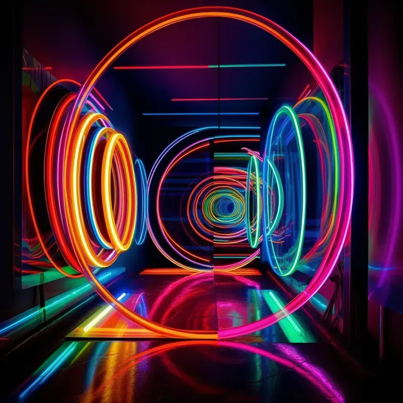 Glowing Neon Art Artworks Midjourney Prompt | PromptBase