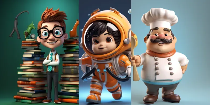 Cartoon Style 3D Characters Midjourney Prompt | PromptBase