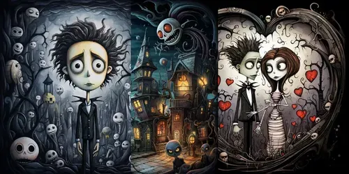 Tim Burton Cartoons Midjourney Prompt | PromptBase