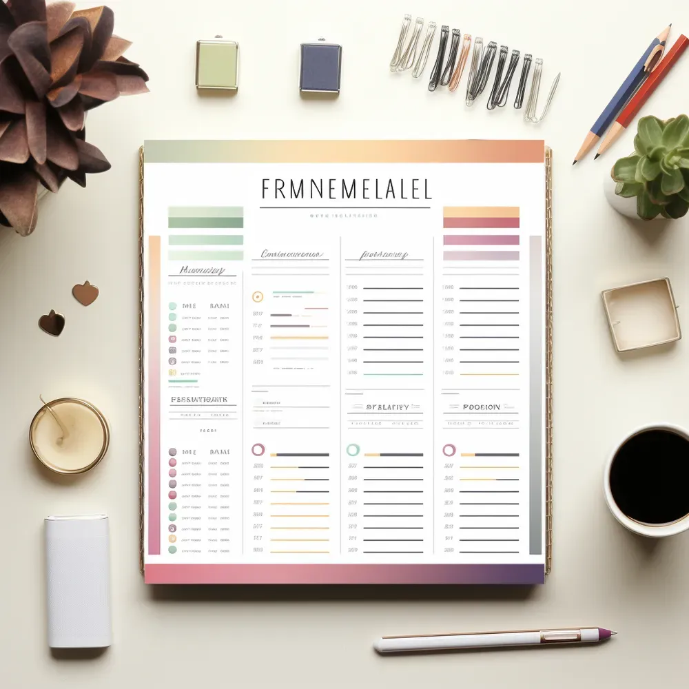 Printable Planners Designs Midjourney Prompt | PromptBase